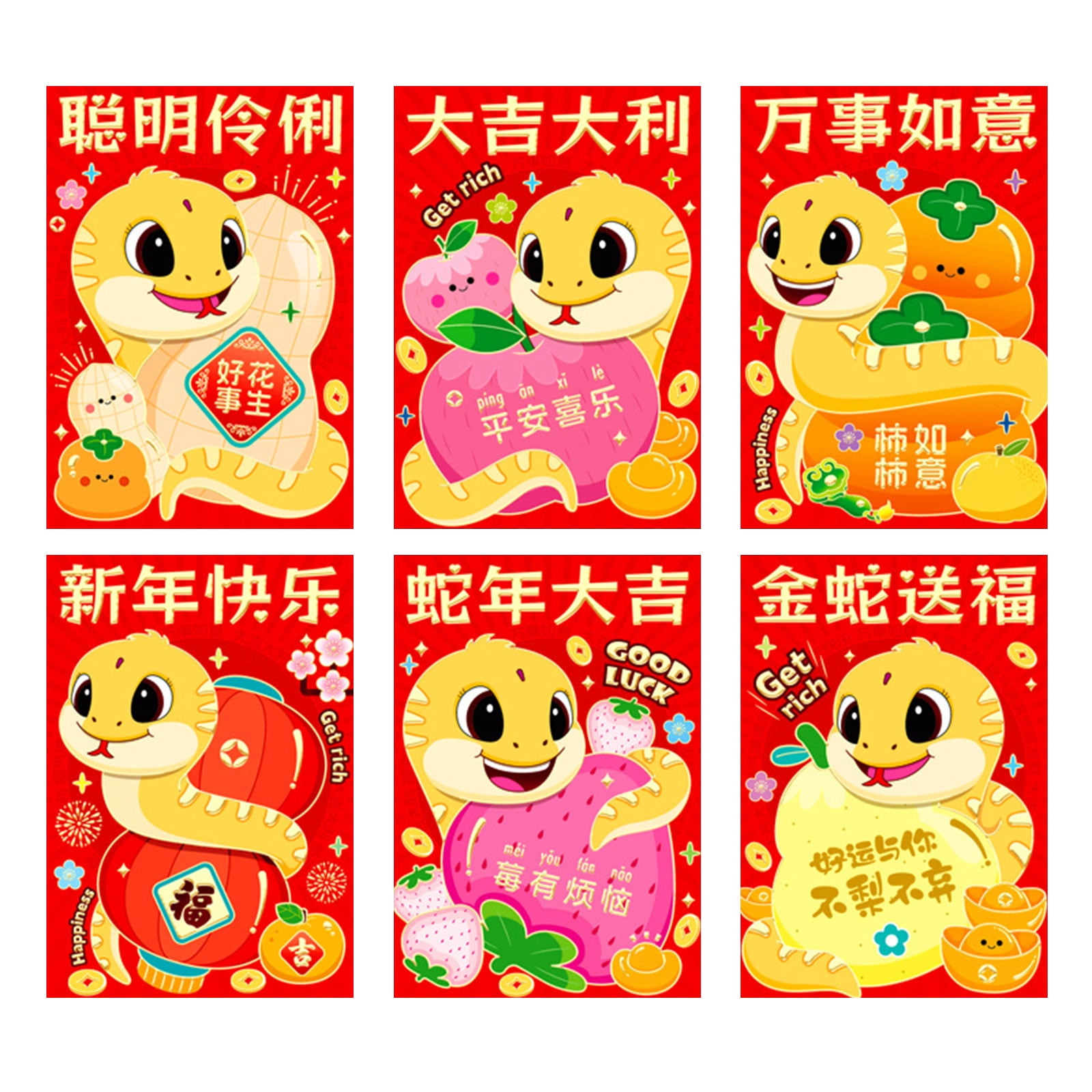 ZYHARUKO 30pcs Chinese New Year Envelopes 2025 Year of the Snake Cash ...