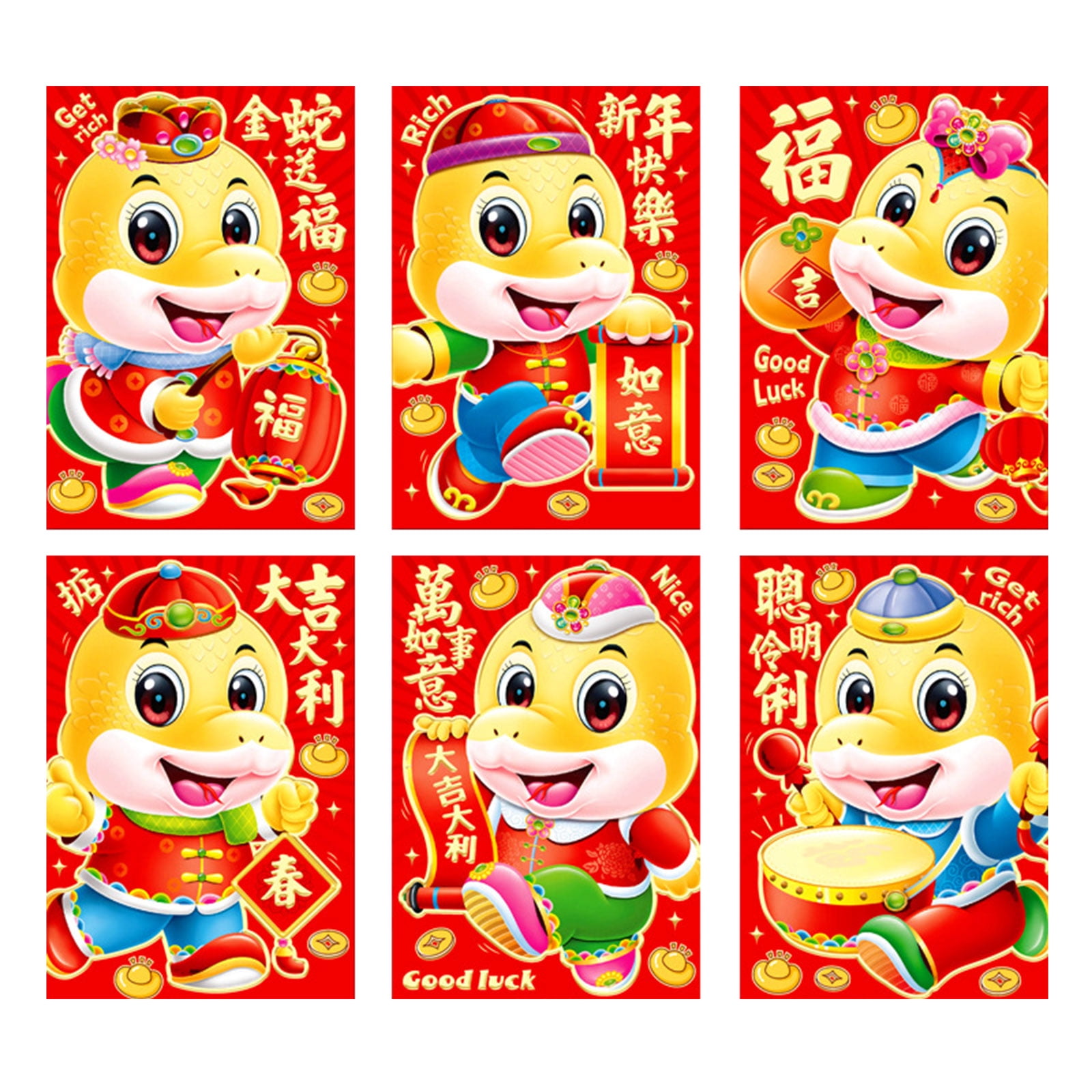 ZYHARUKO 30pcs Chinese New Year Envelopes 2025 Year of the Snake Cash ...