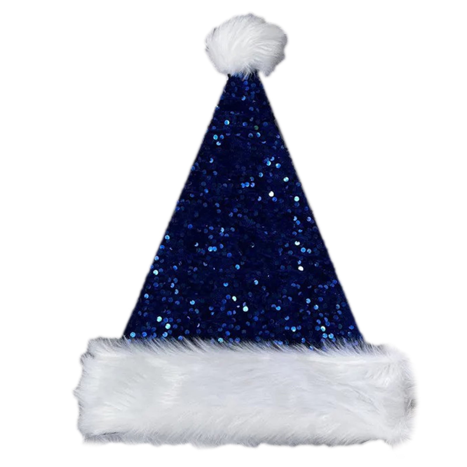 ZYHARUKO Christmas Santa Hat Sequins and White Furry Brim for Christmas ...