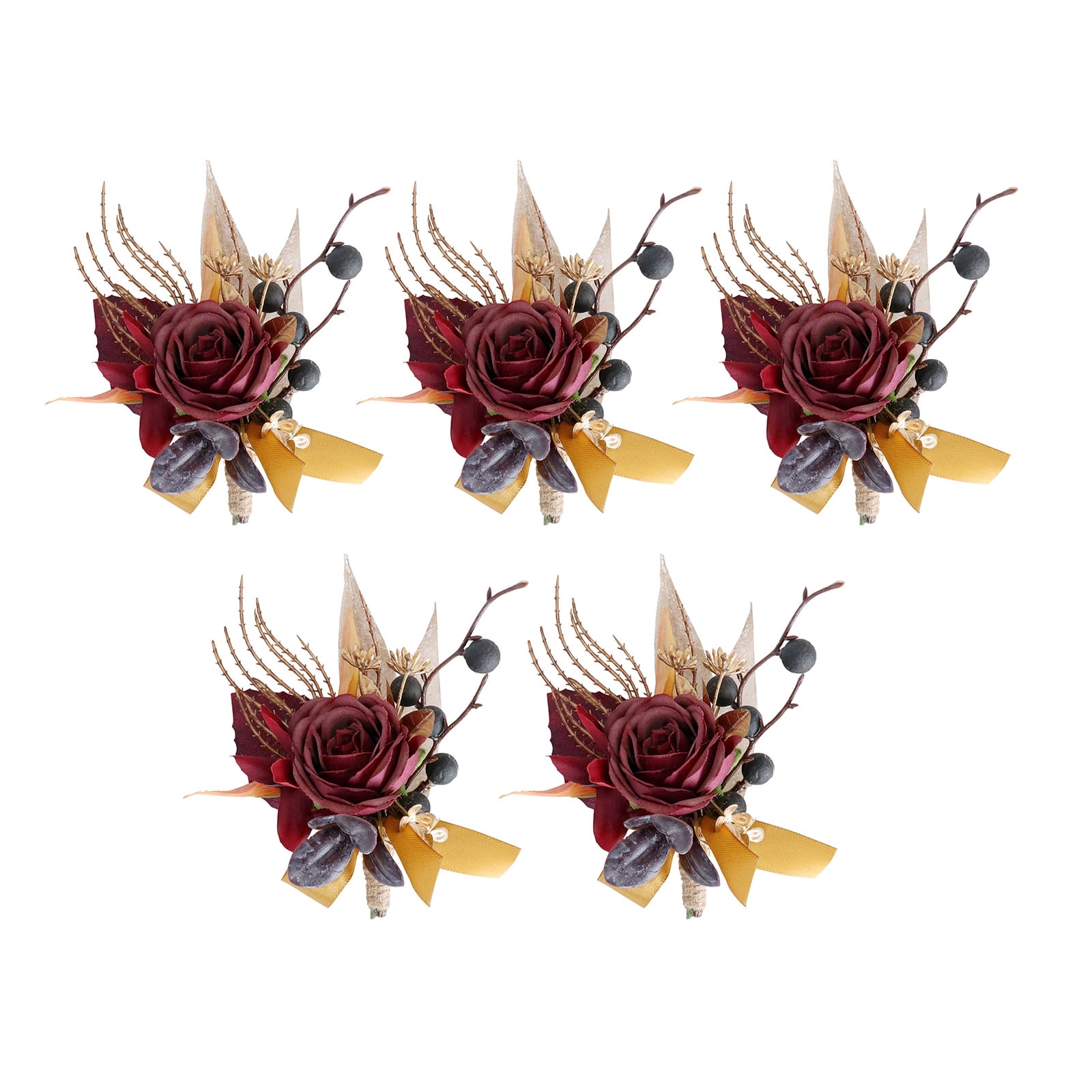 ZYHARUKO Dusty Silk Rose Boutonniere Set for Men Elegant Groomsmen ...