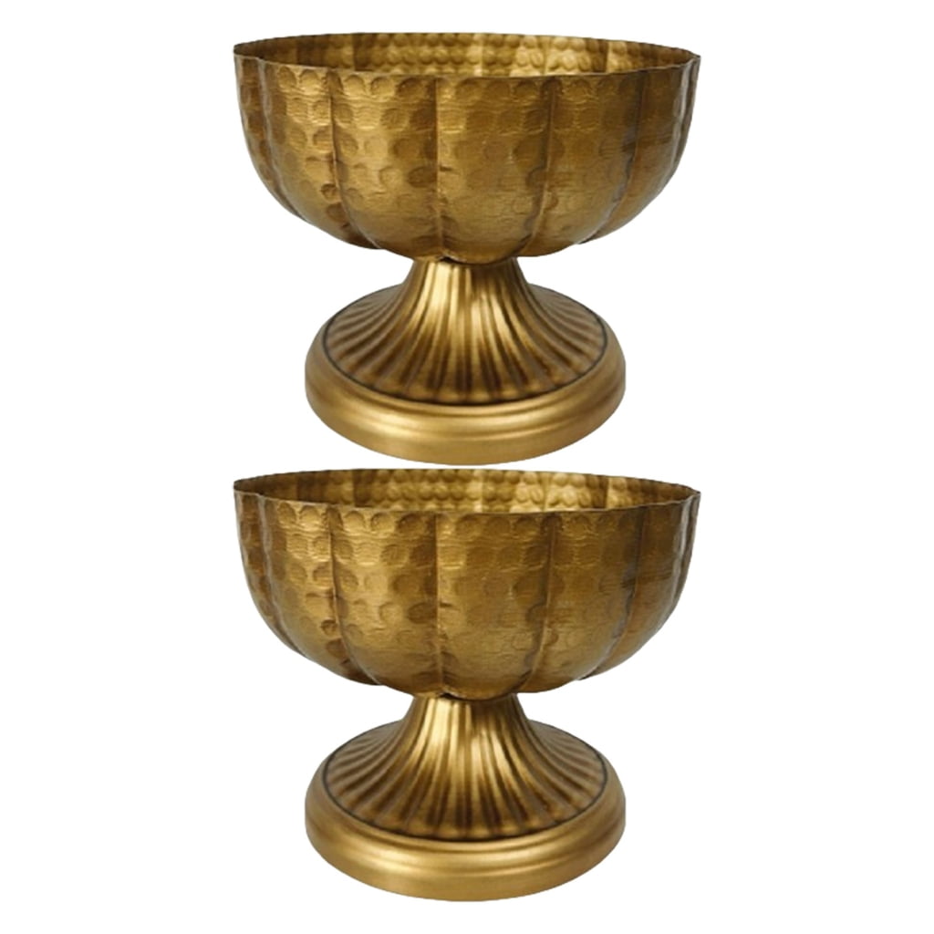 ZYHARUKO Elegant Iron Compote Bowl Vases Set of 2 Vintage Designs ...