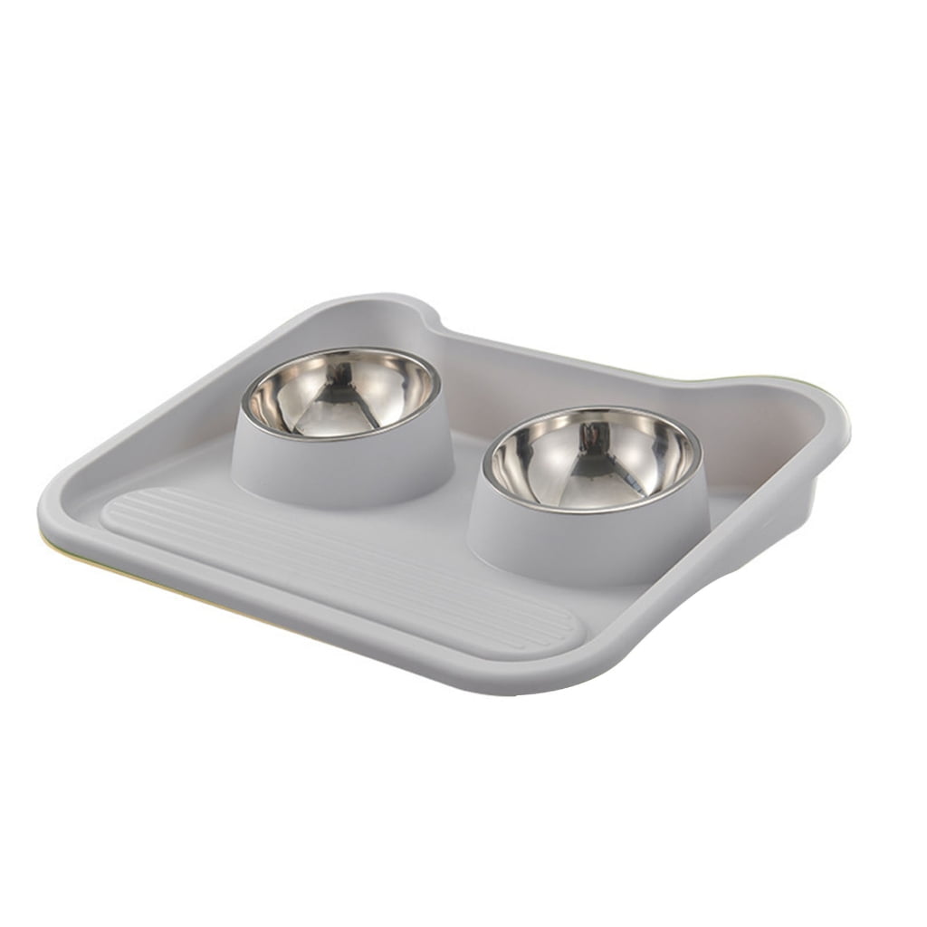 ZYHARUKO Pet Feeding Double Bowl Cat Bowl with Tilted Stand Anti ...