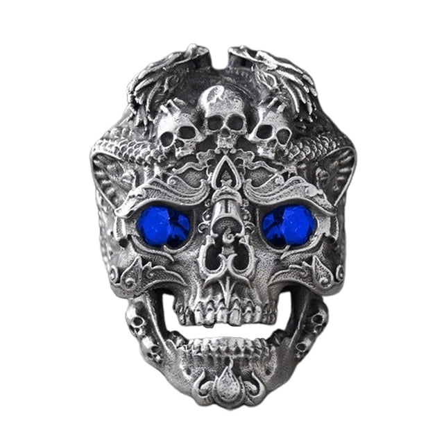 ZYHARUKO Punk Skull Rings Open Rings Eye Catching Finger Rings Skull ...