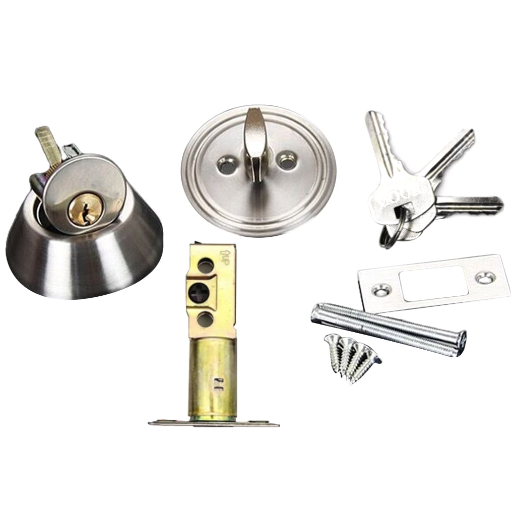 ZYHARUKO Round Entry Door Handle Front Doorknob with Lock and Key Stainless Steel Modern ...