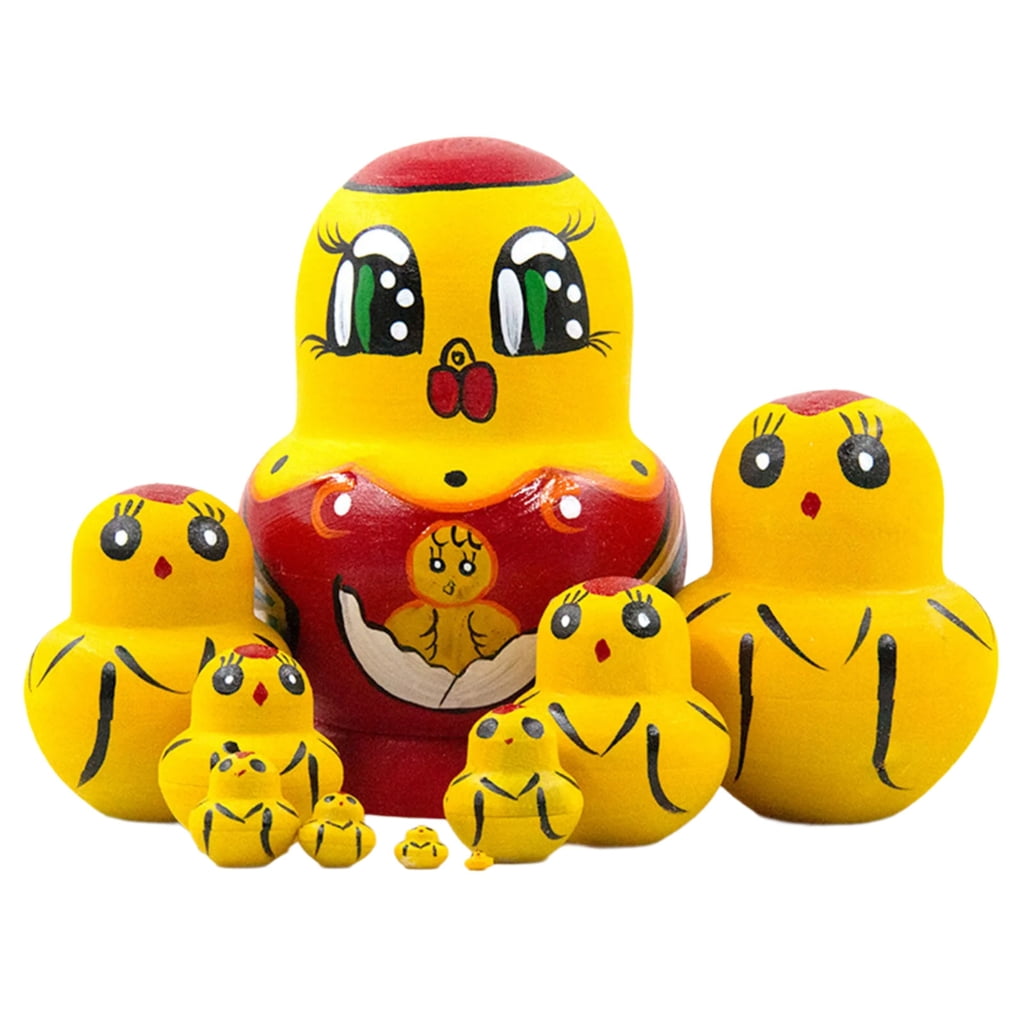ZYHARUKO Russian Matryoshka 10Layer Wood Nesting Dolls Traditional Duck ...