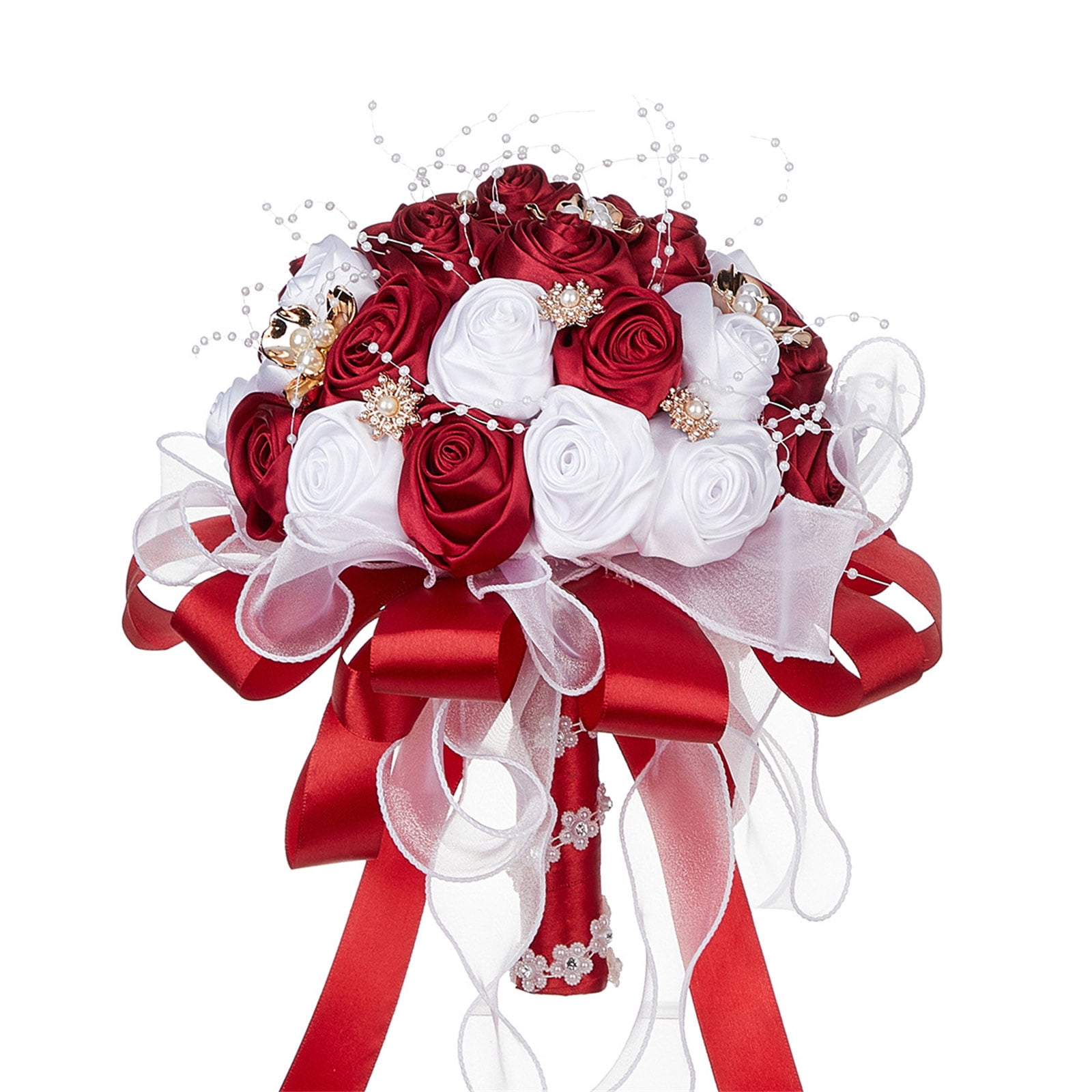 ZYHARUKO ridal Bouquets for Wedding, Simulation Rose Bride Wedding ...