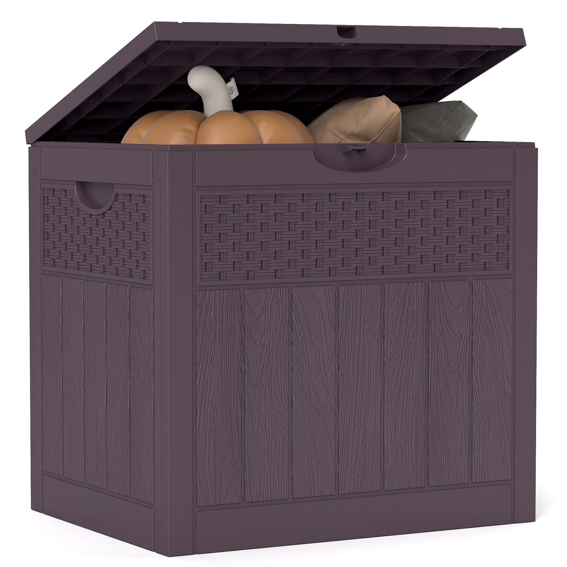 ZYJOYY 33 Gallon Resin Deck Box, Weatherproof Outdoor Storage Box for ...