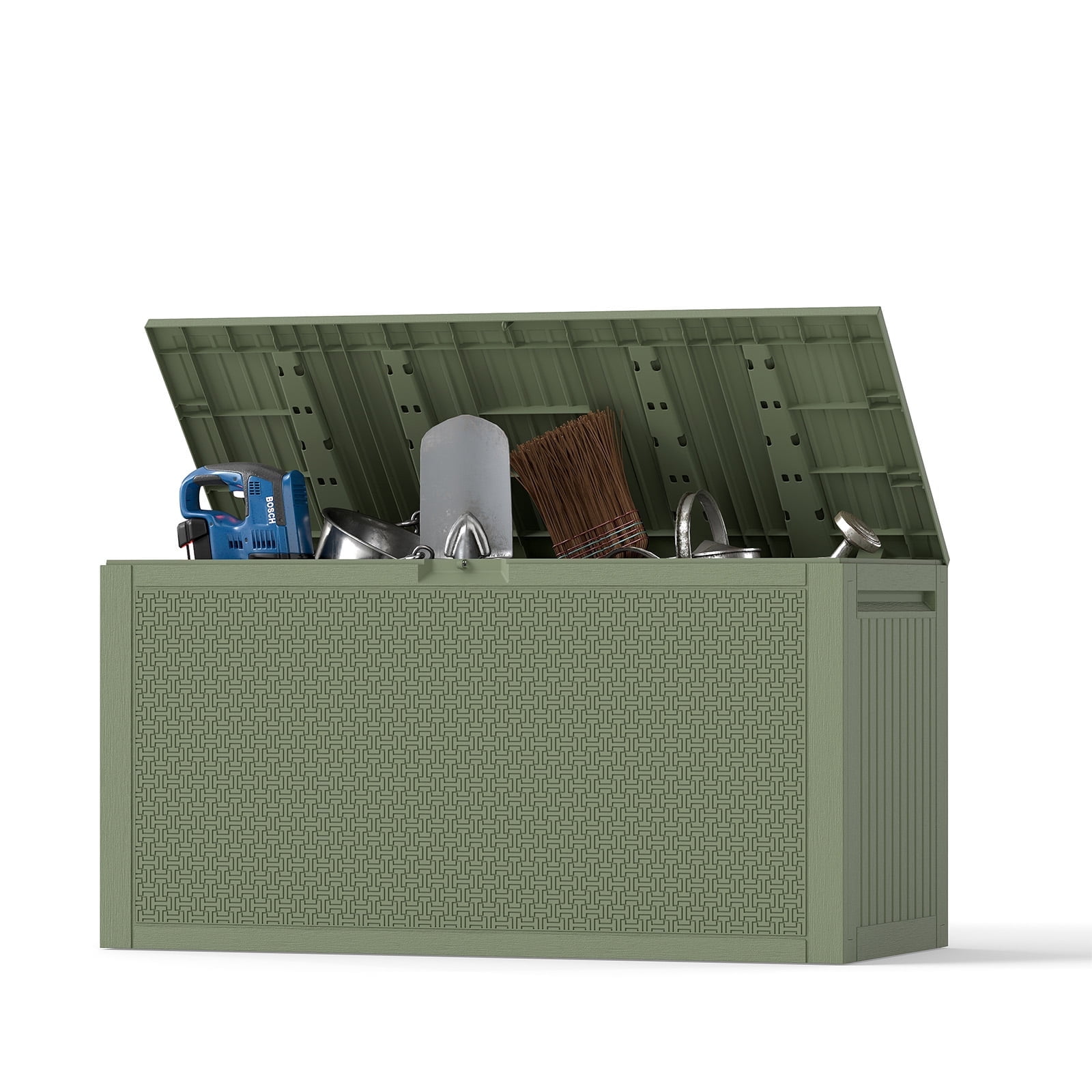 ZYJOYY Outdoor Storage Box, 90 Gallon Deck Box, Waterproof Resin ...