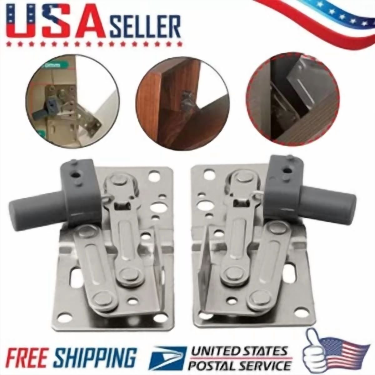 ZYLER- 1 Pairs Cabinet Drawer Soft Close Tip Out Tray Hinges Scissor ...