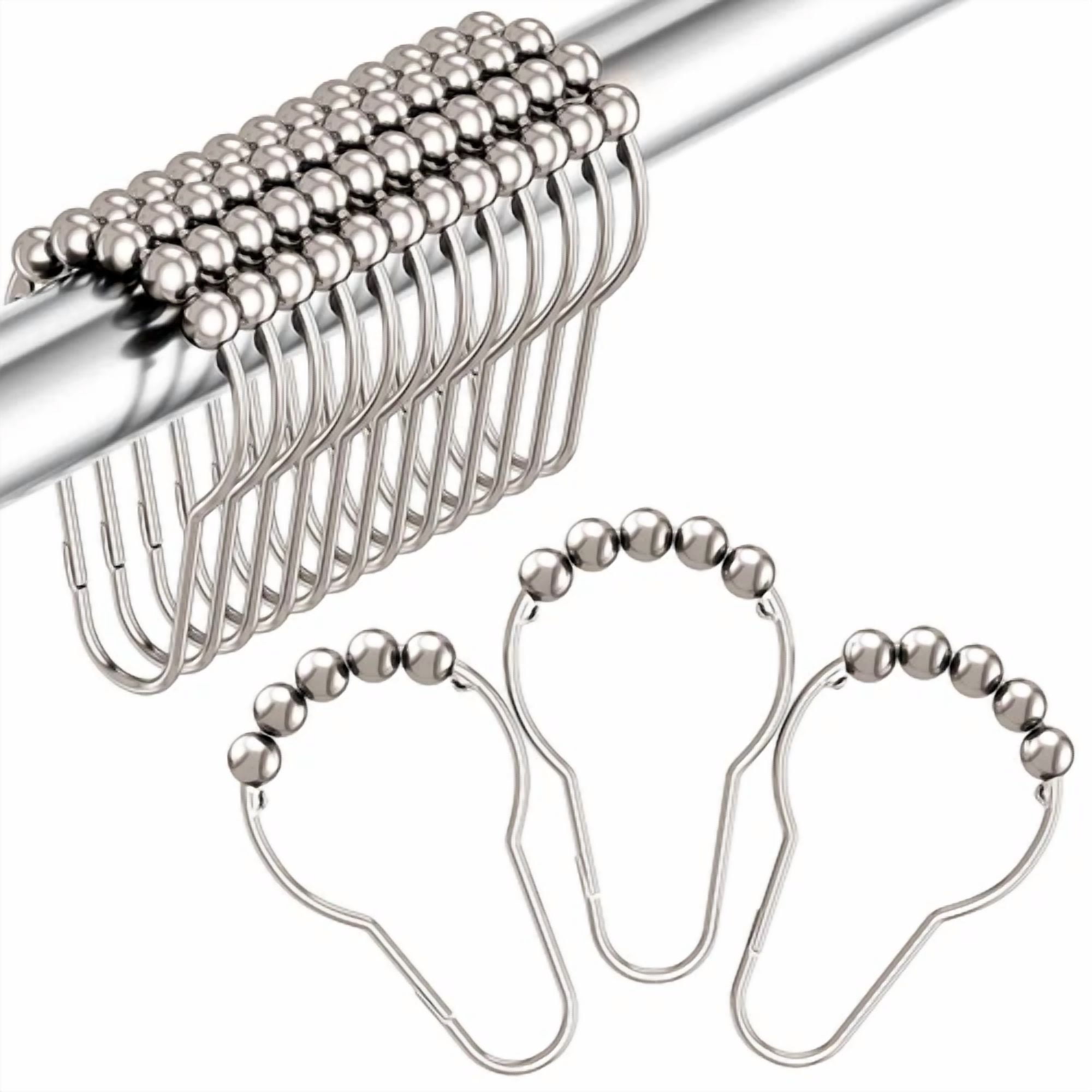 ZYLER- Amazer Rust-Resistant Stainless Steel Shower Curtain Rings Hooks ...
