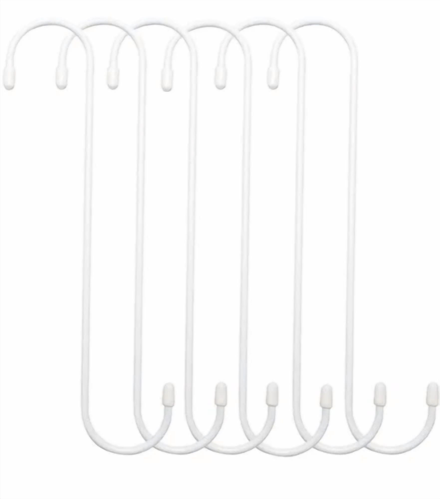 ZYLER- Esfun 6 Pack 10 Inch Extra Large S Hooks White Heavy Duty Plant ...