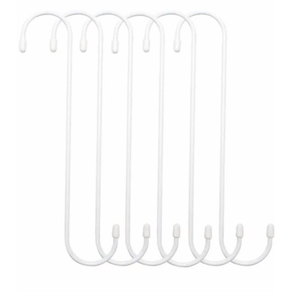 ZYLER- Esfun 6 Pack 10 Inch Extra Large S Hooks White Heavy Duty Plant ...