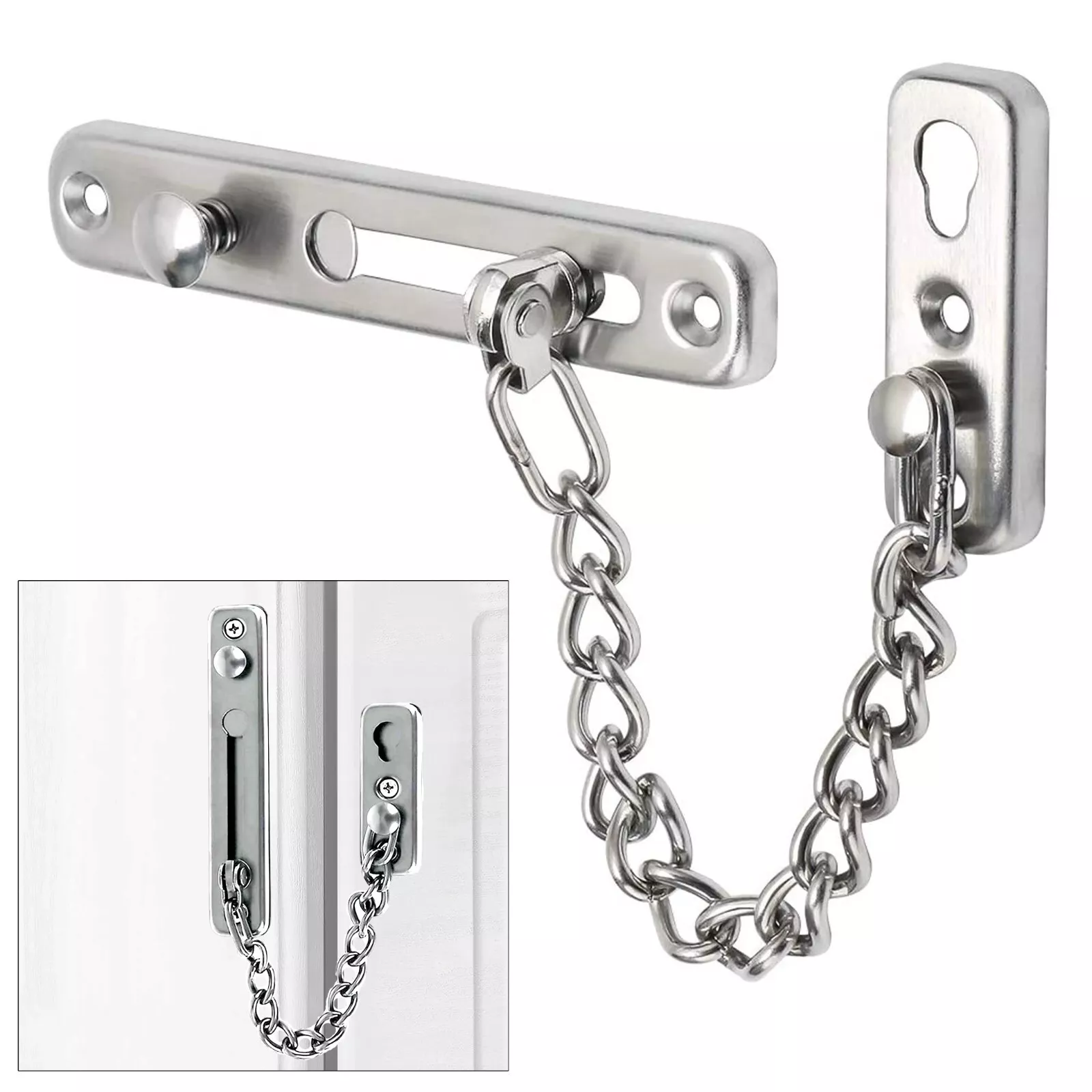 ZYLER- Heavy Duty Door Chain Restrictor Latch Bolt Slide Guard Home ...