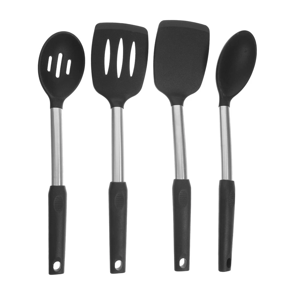 ZYLER- Silicone Kitchenware Set Slotted Spoons For Cooking Wok Utensils ...