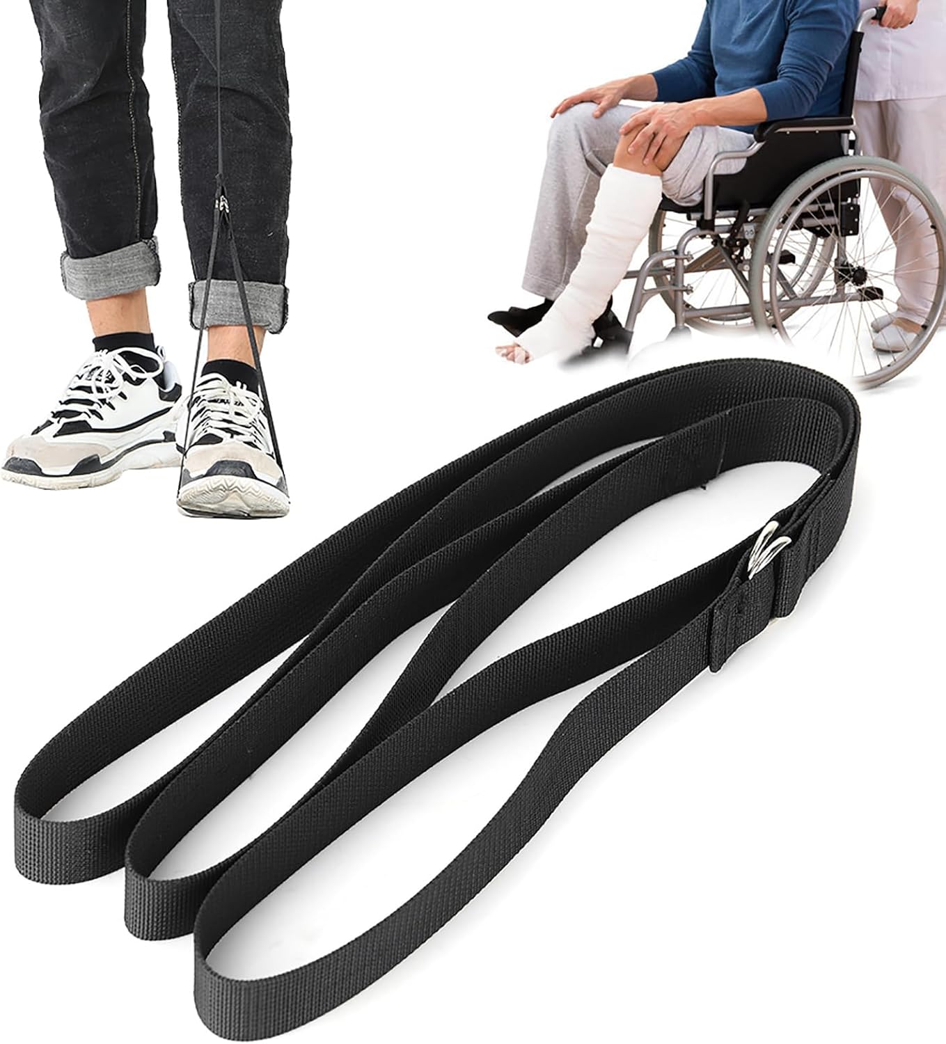 ZYLeg Lifter Strap, 65 Inch Nylon Leg Lifter Strap with Foot Strip ...