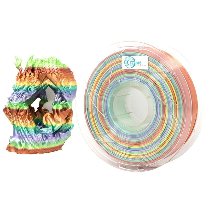 ZYLtech Rainbow Transitional Silk Series 3D Printer Filament 1.75 1 kg ...