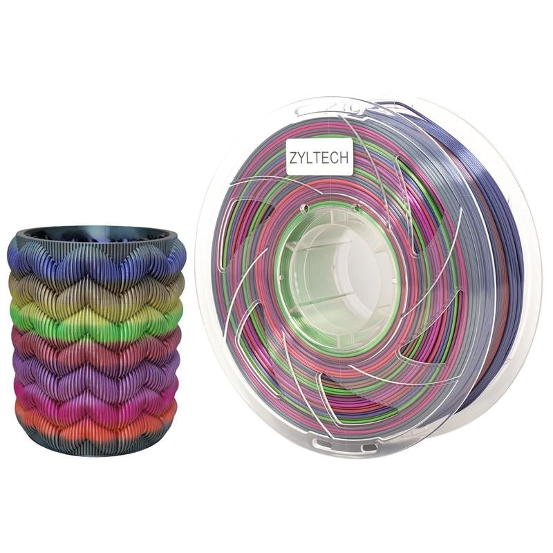 ZYLtech Rainbow Transitional Silk Series 3D Printer Filament 1.75 1 kg ...