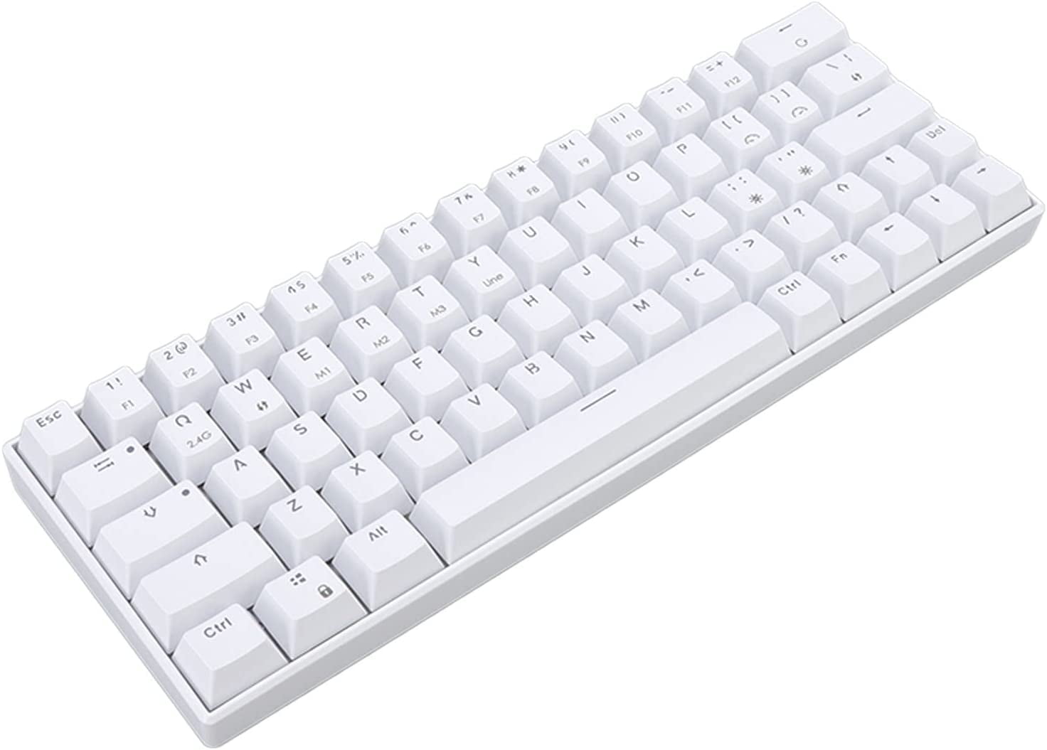 ZYMechanical Keyboard, Mechanical Gaming Keyboard 64 Keys TriMode Long ...