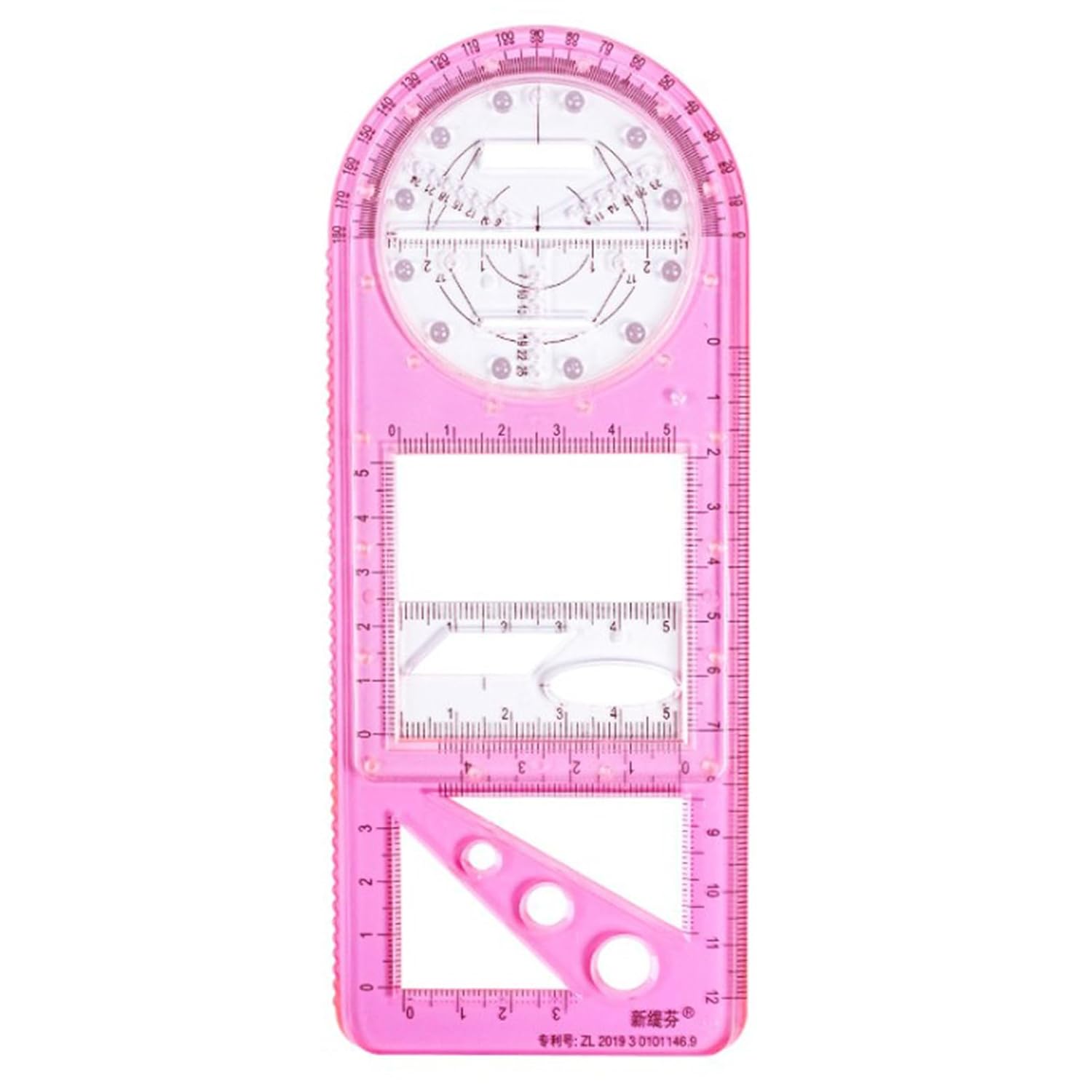 ZYMultifunctional Geometric Ruler, Geometric Drawing Templates ...