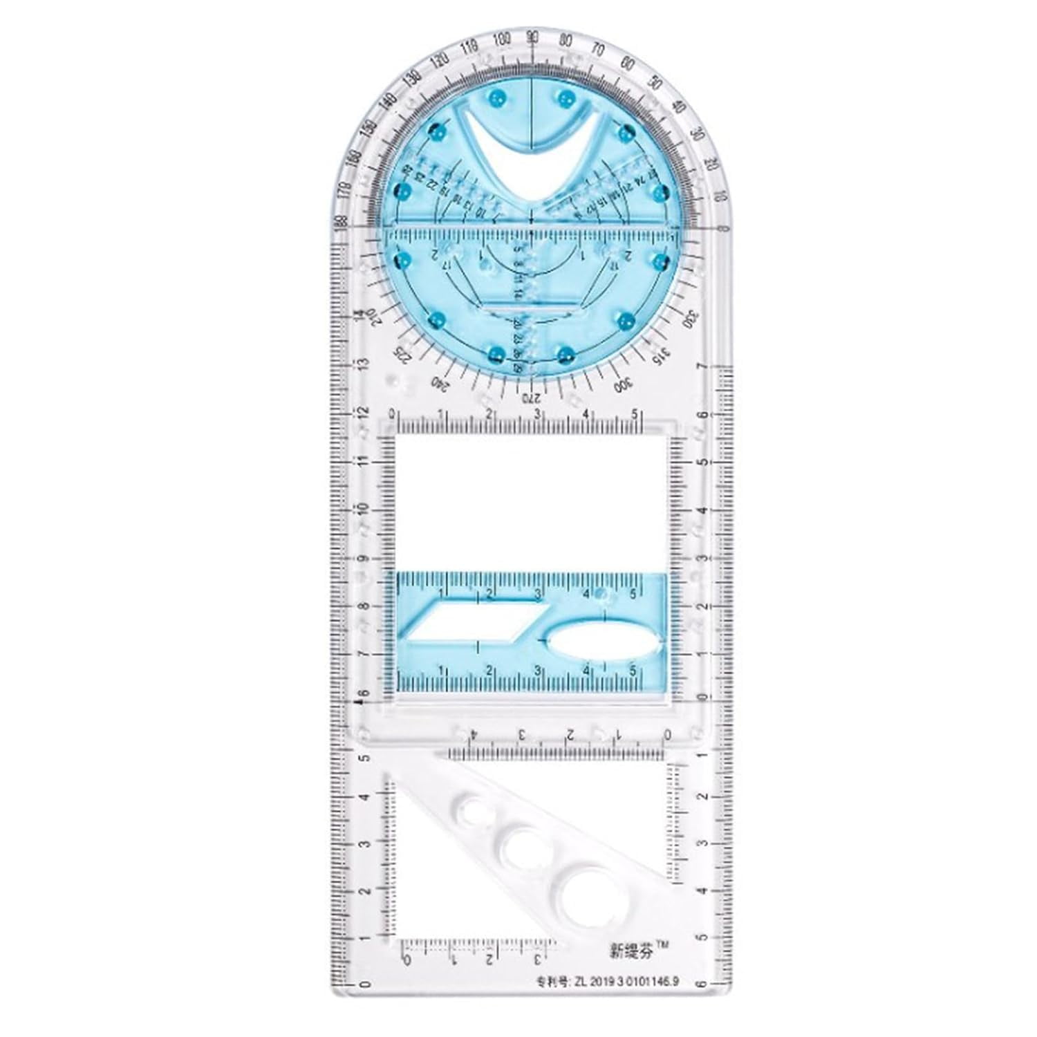 ZYMultifunctional Geometric Ruler, Geometric Drawing Templates ...