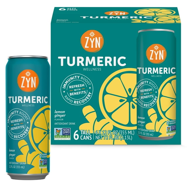 ZYN Immunity & Recovery Turmeric Wellness Drinks - Lemon Ginger (6 Pack ...