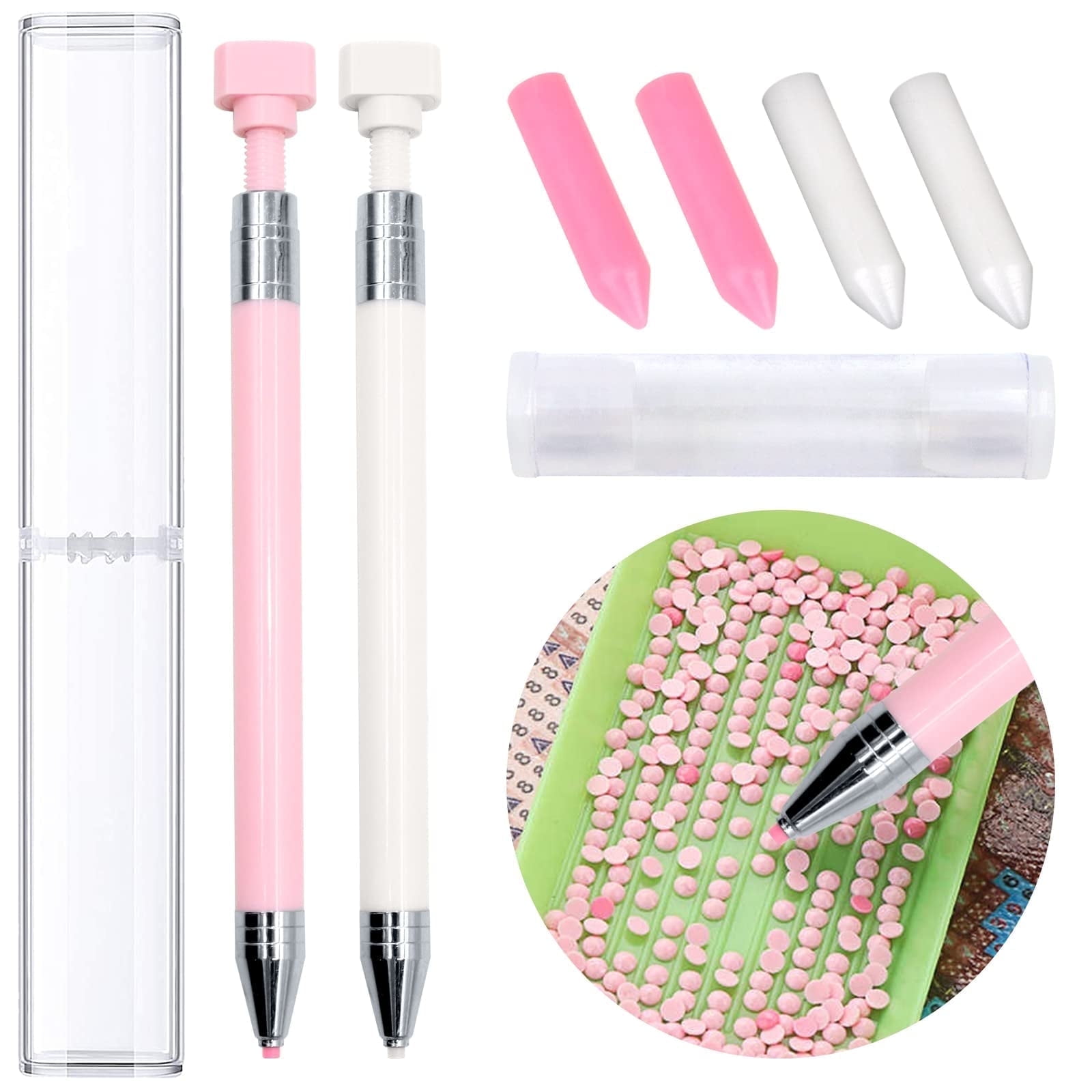 ZYNERY 2 Pcs Diamond Painting Pens with Wax, Refillable Wax Pen ...