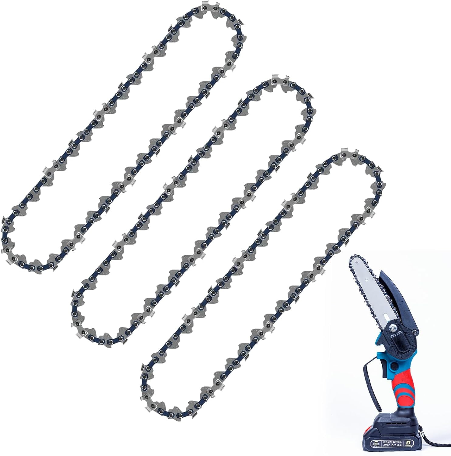 ZYNERY 3 Pcs 6 Inch Chainsaw Chains, Small Chain Saw Chains for ...