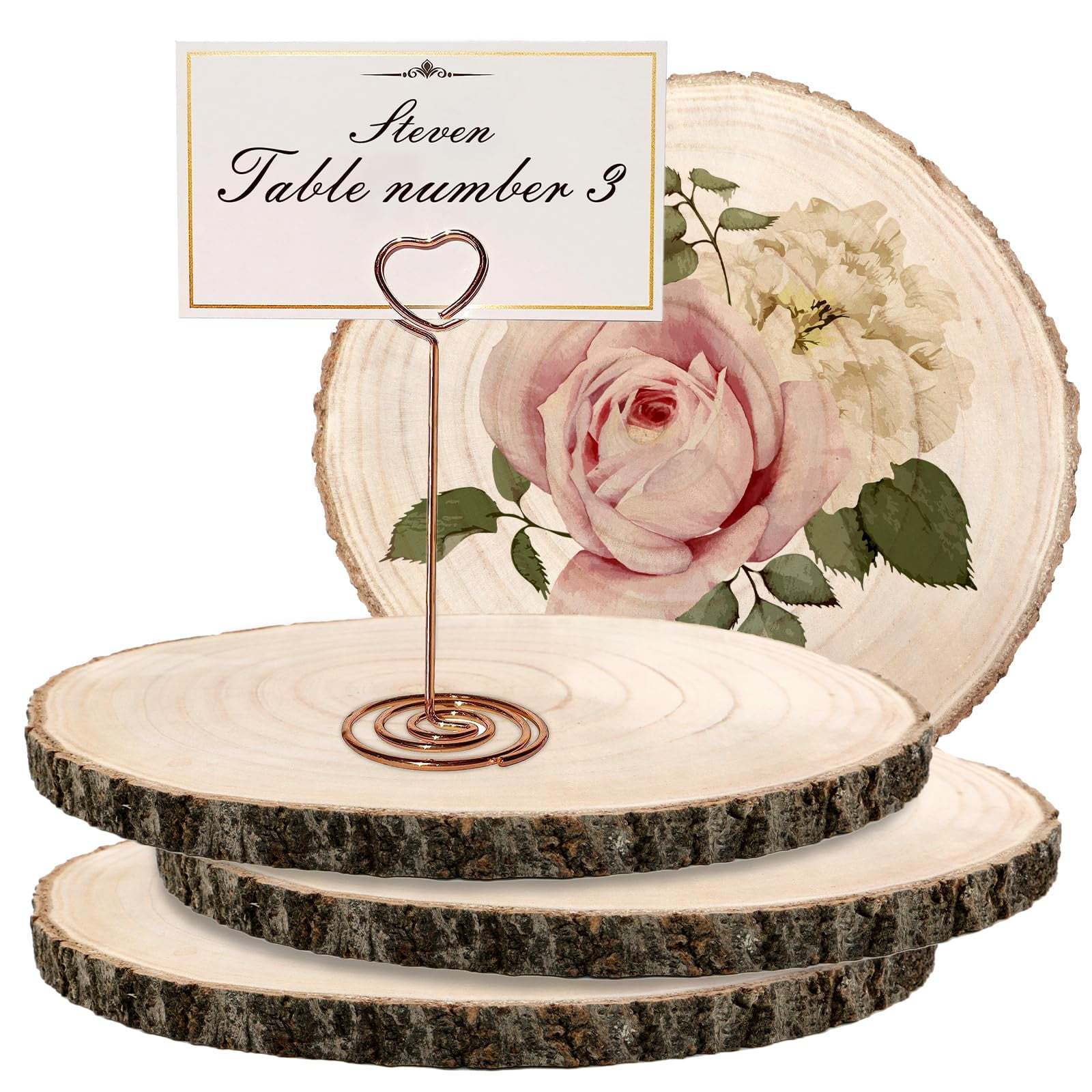 ZYNERY 4 PCS Wood Slices, 10-11 inch Wood Slices for Centerpieces ...
