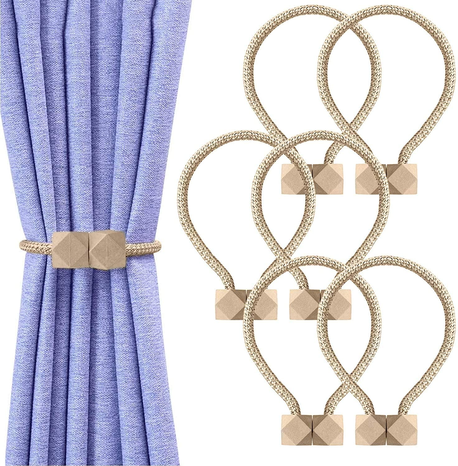 ZYNERY 6 Pieces Magnetic Curtain Tieback, European Curtain Drapes Clips ...