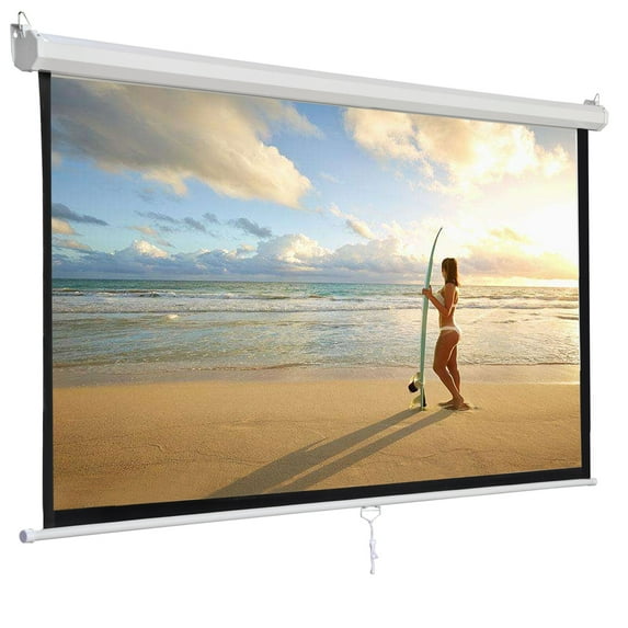 ZYPPP 120'' Projector Screen Projection Screen Manual Pull Down HD ...