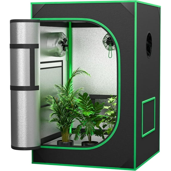 ZYPPP 2x2 Grow Tent, 24"x24"x36" High Reflective Mylar with Observation ...