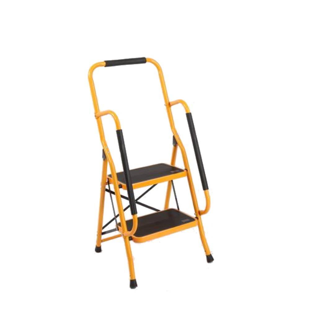 ZYPPP Portable 2 Step Safety Ladder Folding Anti-Slip Steel Padded Side ...
