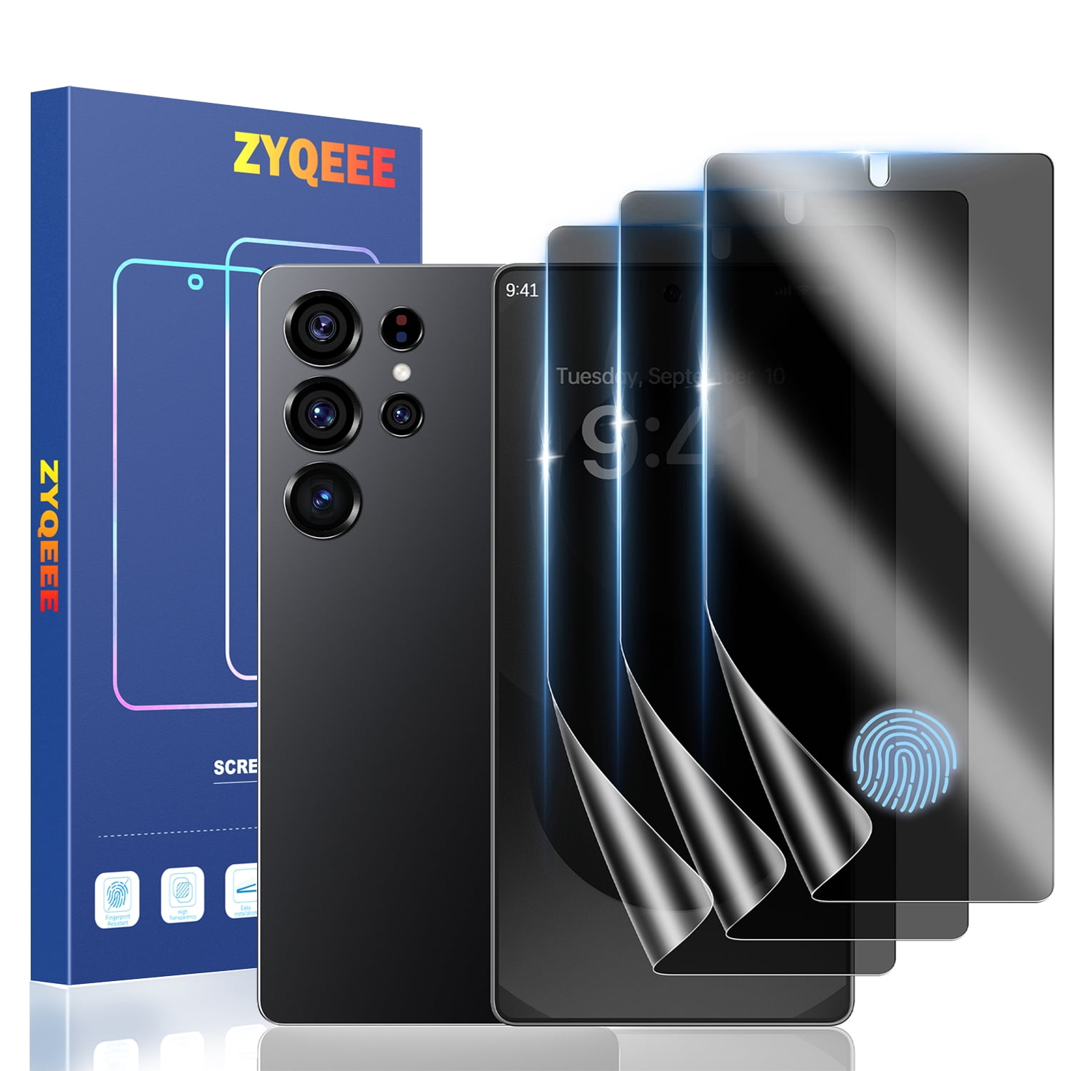 ZYQEEE 3 Pack Privacy Screen Protector Compatible with Samsung Galaxy ...