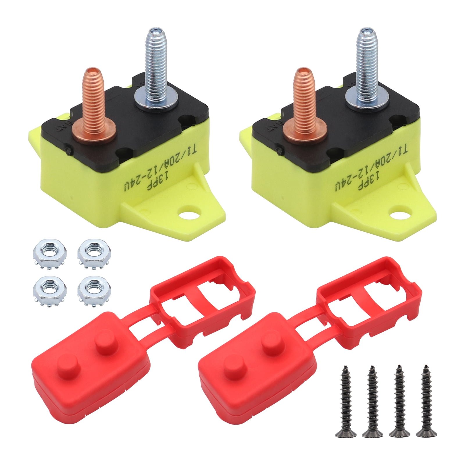 ZYQWEM 20A Resetable Circuits Breaker Housing 6-28V Application Wing ...