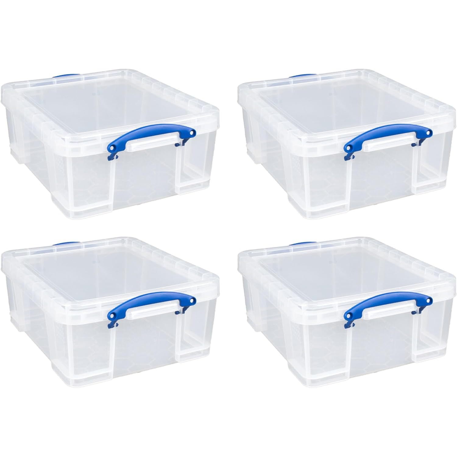 ZYSF 4 Pack 17L Plastic Storage Bins with Snap Lids and Clip Lock ...