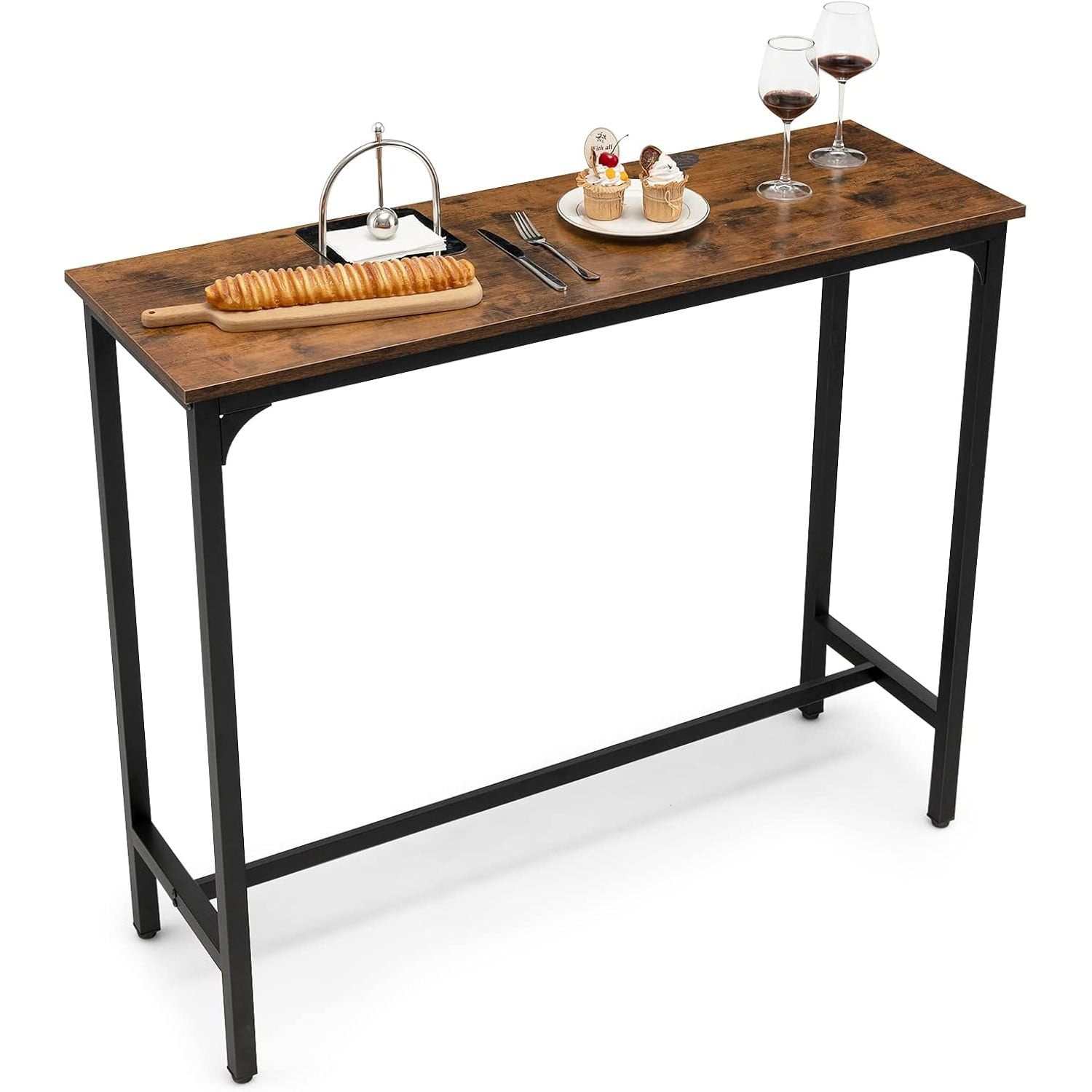 ZYSF 48” Bar Table, Industrial High Top Bar Table with Metal Frame ...