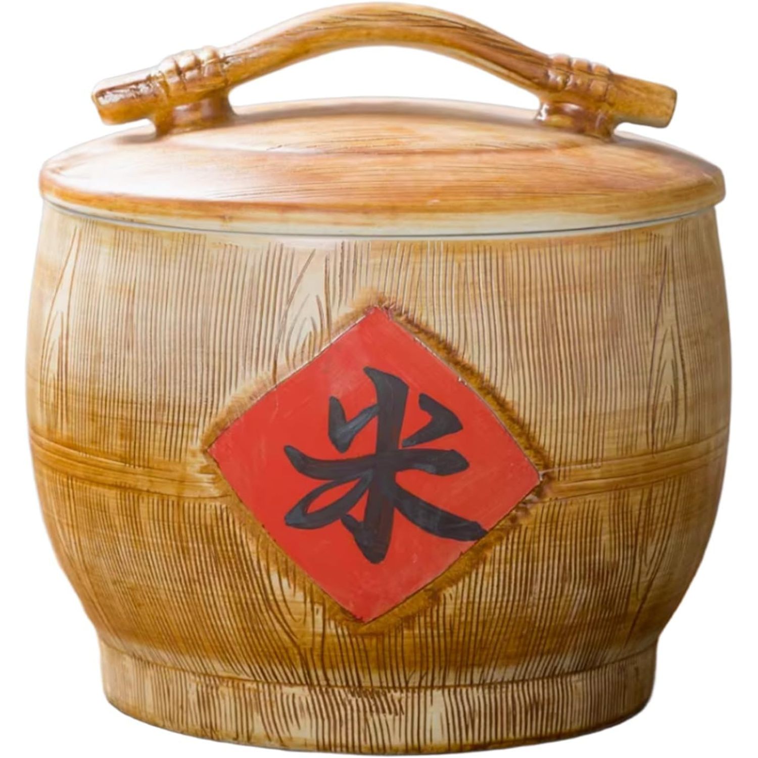 ZYSF Ceramic Rice Bucket, Ceramic Rice Container Ceramic Rice Cylinder ...