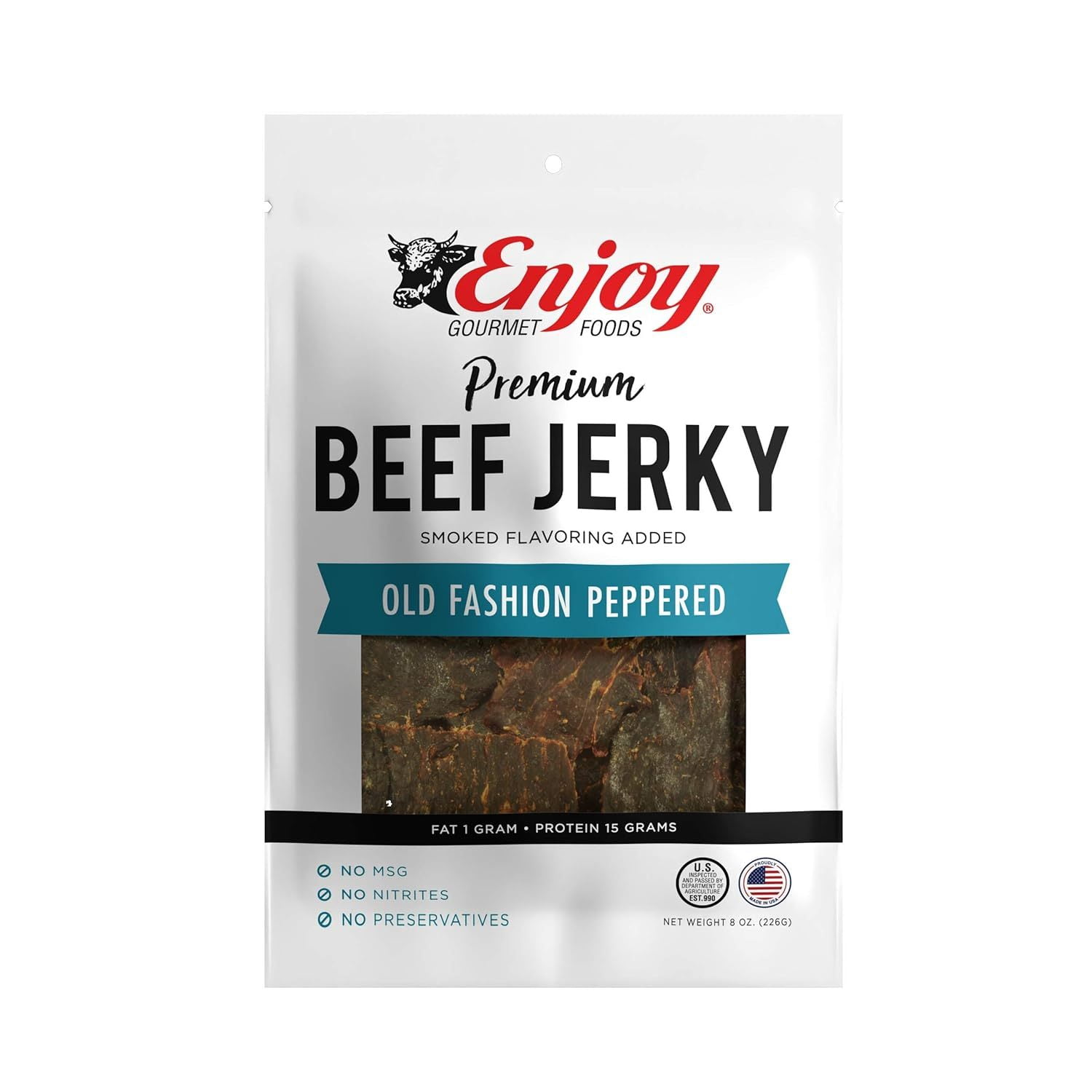 ZYSF Old Fashion Peppered Beef Jerky 8 oz (Pack of 1) | Traditional ...