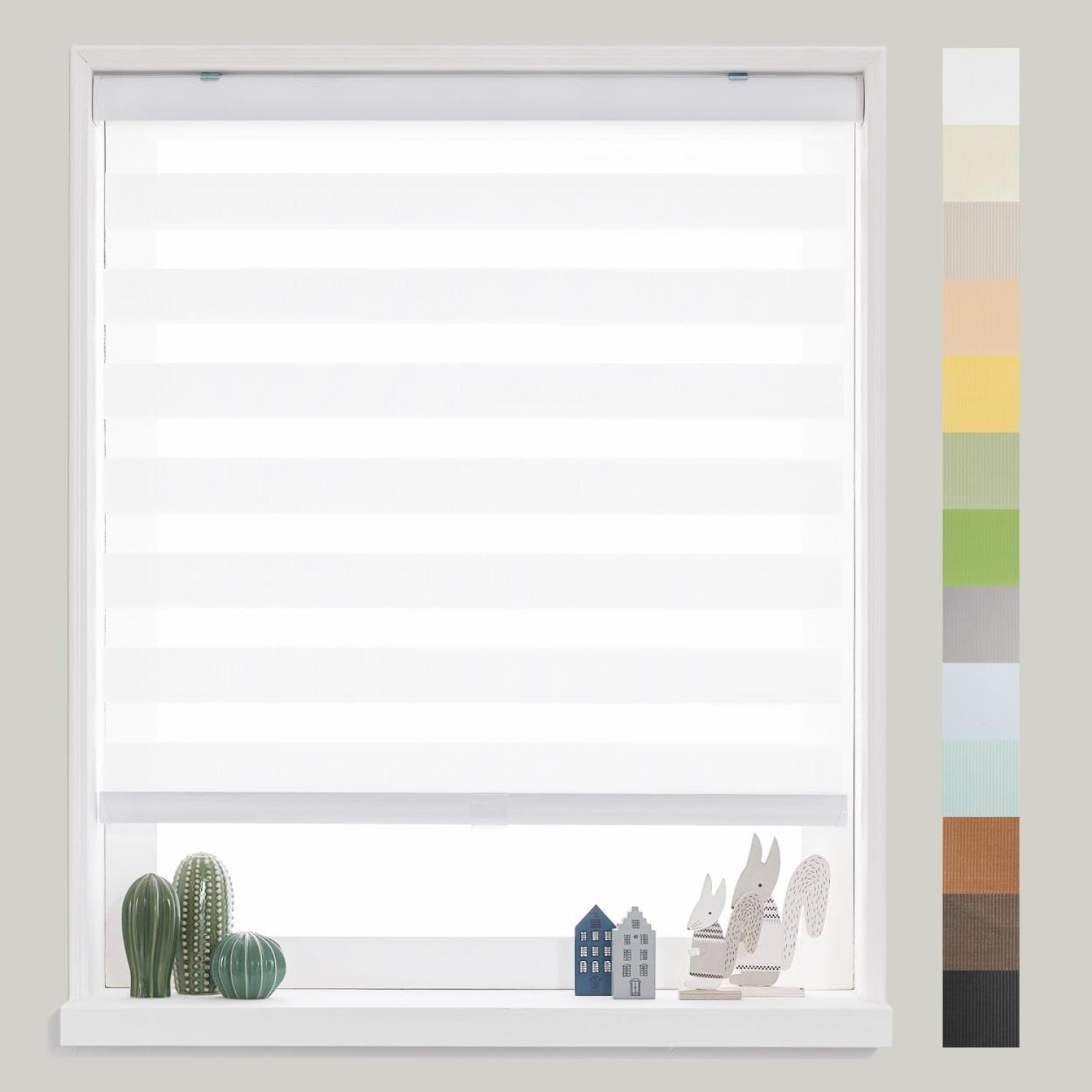 ZYSF Standard Cordless Custom Zebra Roller Shades and Blinds [Basic ...