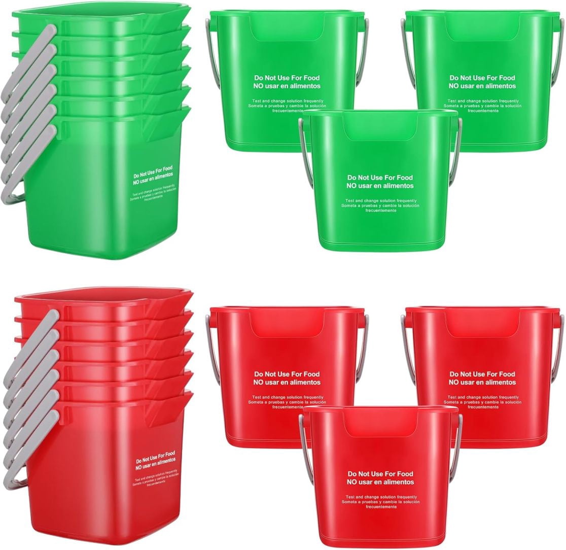 ZYSP 12 Pcs 3 Quart Cleaning Bucket Small Sanitizing Square Bucket ...