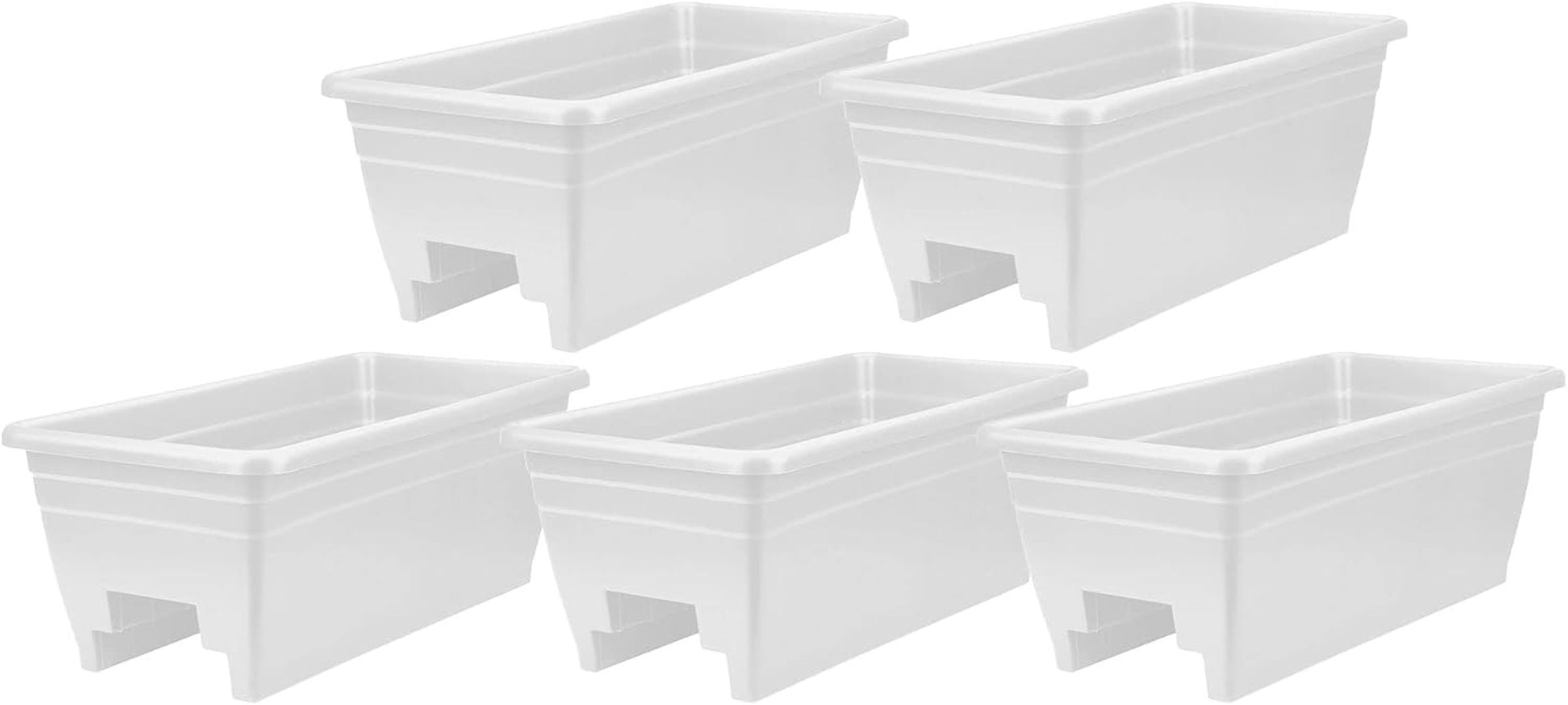 ZYSP 24 Inch Wide Heavy Duty Plastic Deck Rail Mounted Garden Flower ...