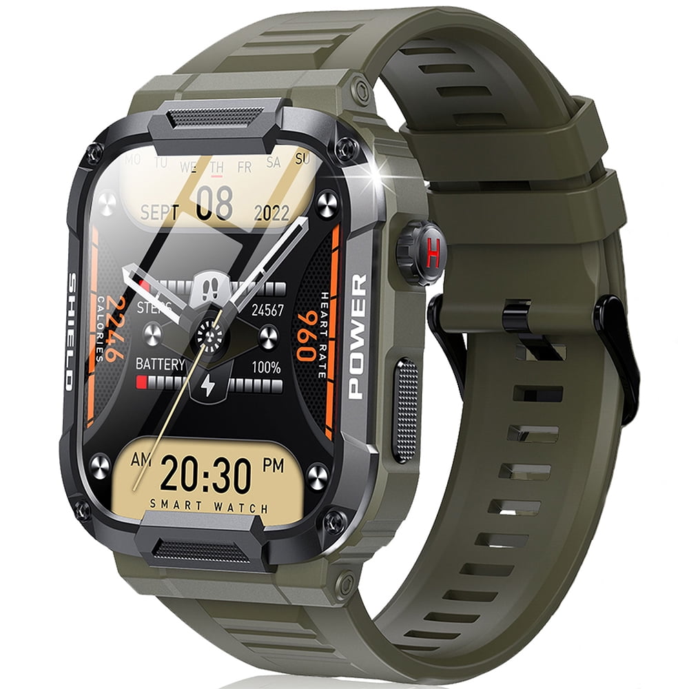 ZYVICXFJ Military Smart Watch for Men,IP68 Waterproof Rugged Bluetooth ...