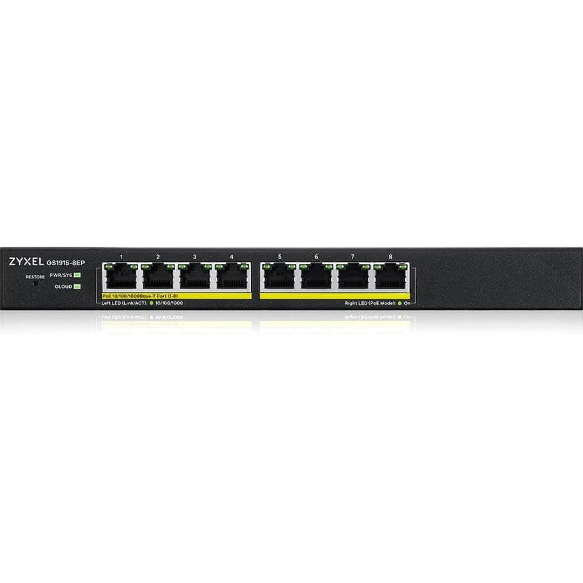 ZYXEL GS1915-8EP 8-Port Gigabit Smart Nebula Cloud Managed PoE Switch ...