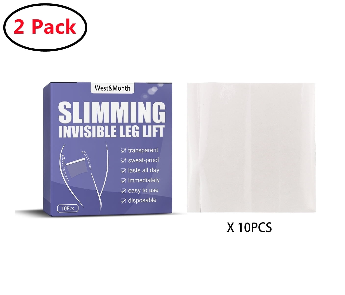 ZYY 2 Pack 10 PCS Thigh Lift Tape Transparent Lifting Adhesive Bandage ...