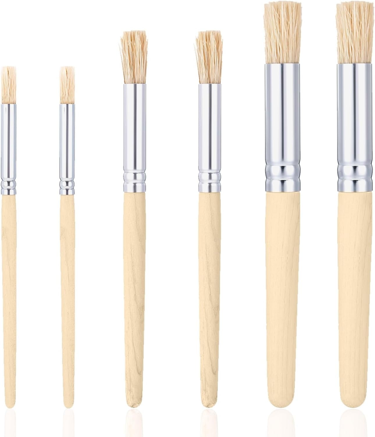 ZYY 6Pcs Stencil Paint Brushes Stencils for Painting Wooden Template Brush for Acrylic Oil ...