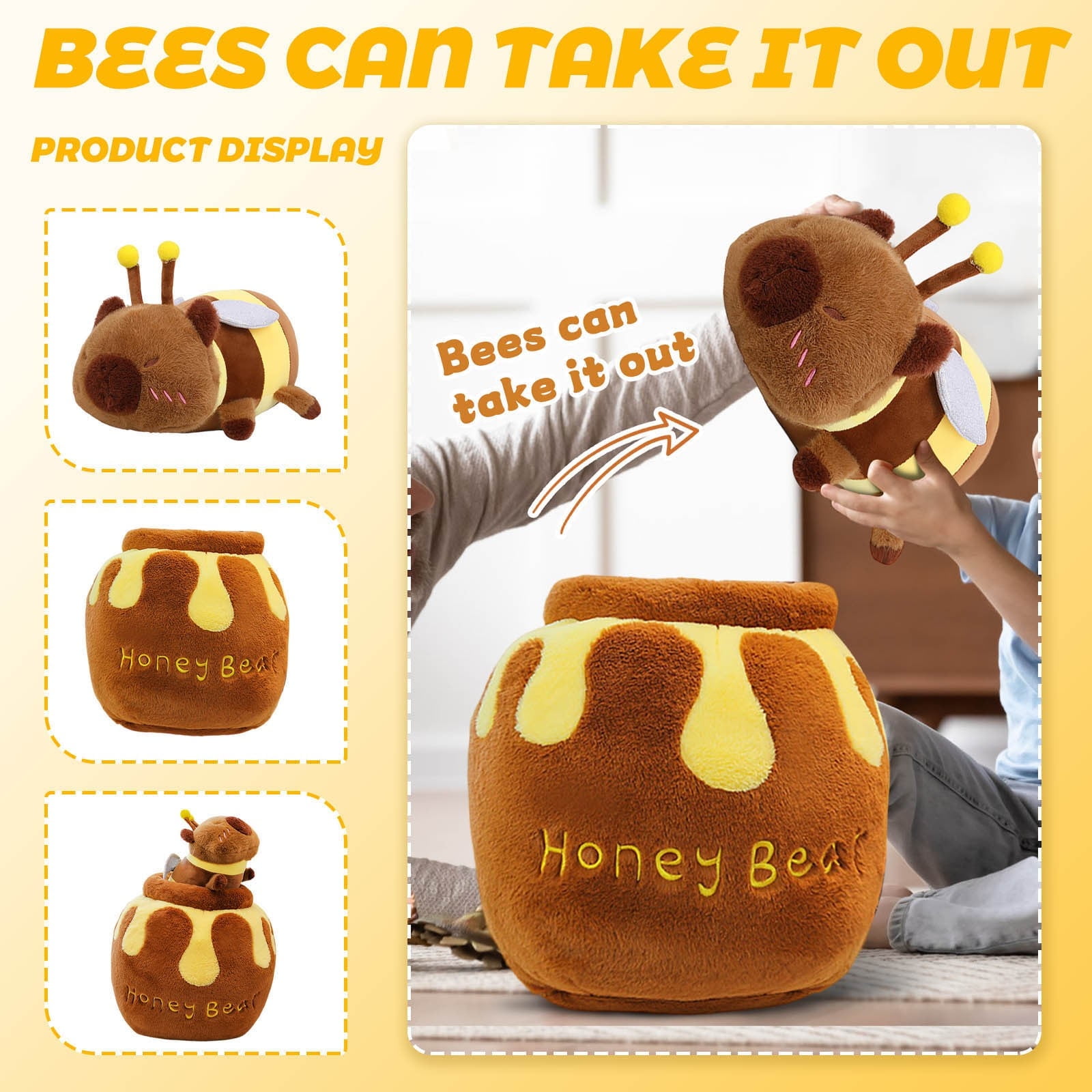 ZYY Capybara Plush Toys - 2Pcs Bees Transforms Capibara Plush Dolls ...