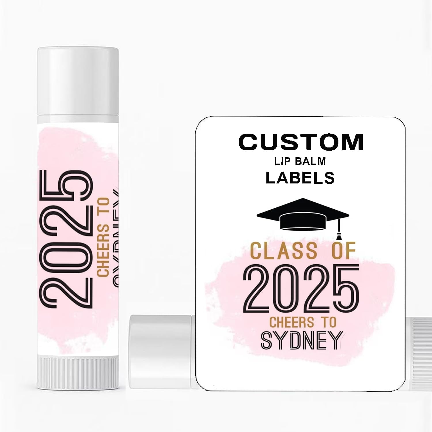 ZYY Lip Balm Labels,Personalized Graduation Stickers,Custom Lip Gloss Waterproof Stickers For ...