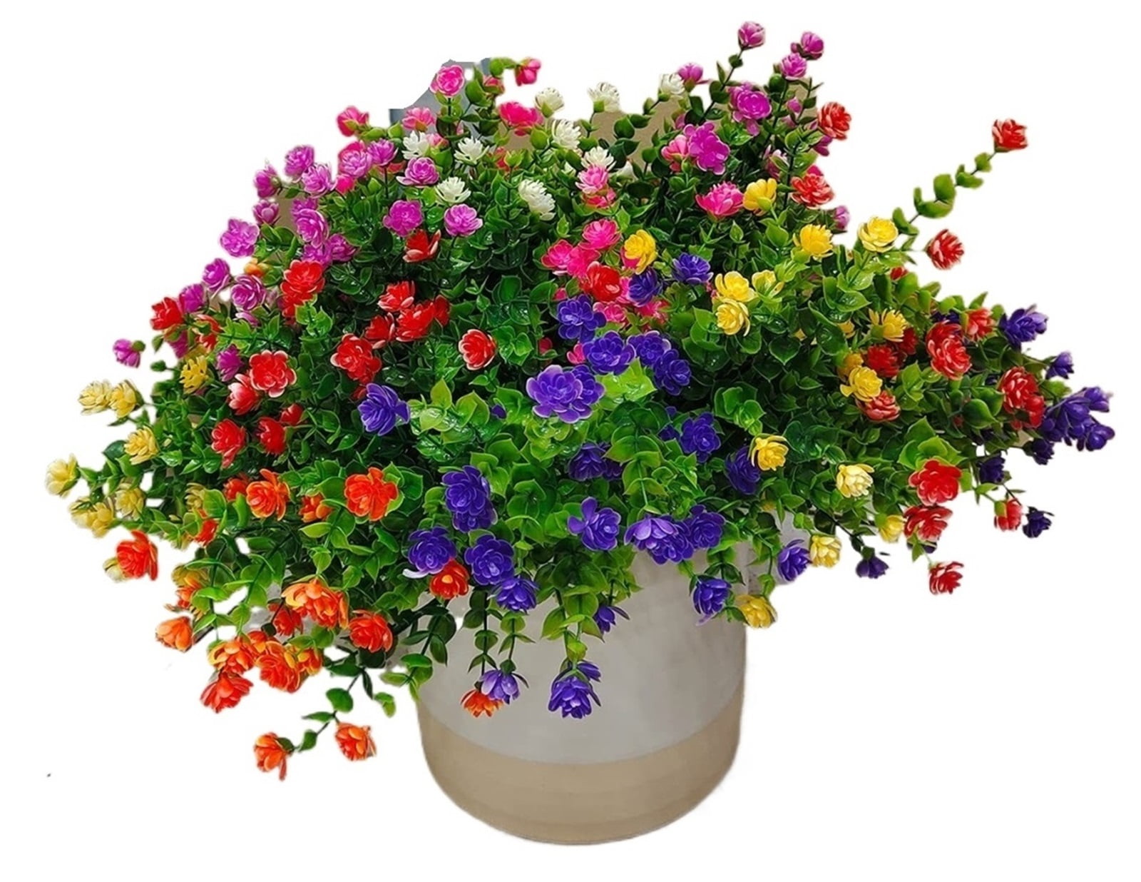 ZZ 21 Bundles Outdoor Faux Plants UV Resistant Faux Bushes Plastic ...