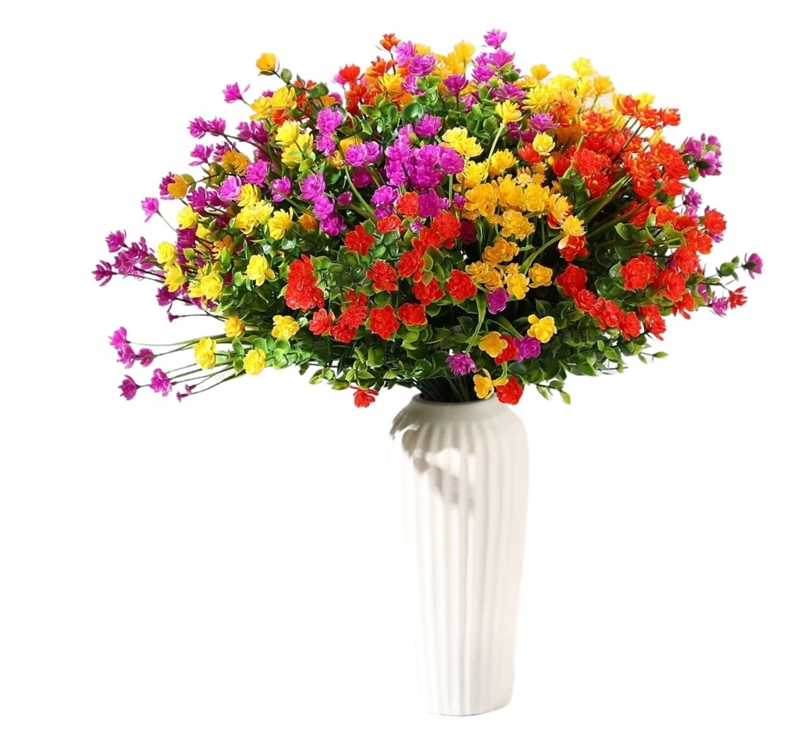 ZZ 36 Bundles Artificial Flowers Outdoor, UV Resistant Faux Artificial ...