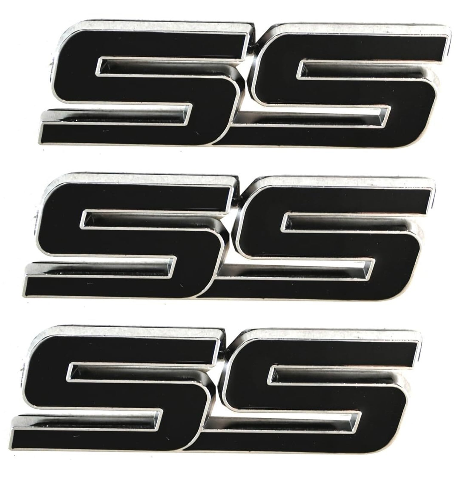 ZZ 3pcs Metal SS Front Door SS Emblem Car Badge Sticker Decals ...